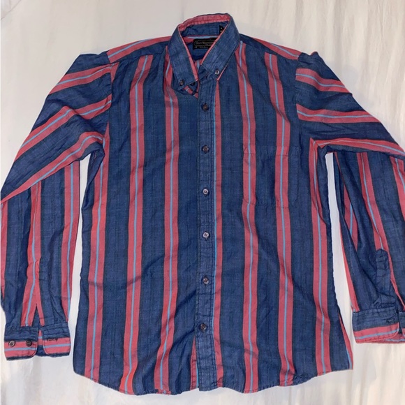Shirts | Vintage Blue And Pink Button Up Bonhomme Top | Poshmark